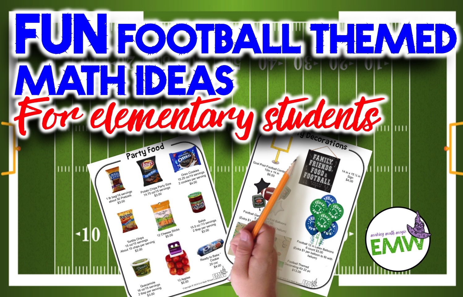 Collection of football themed math ideas * Evil Math Wizard