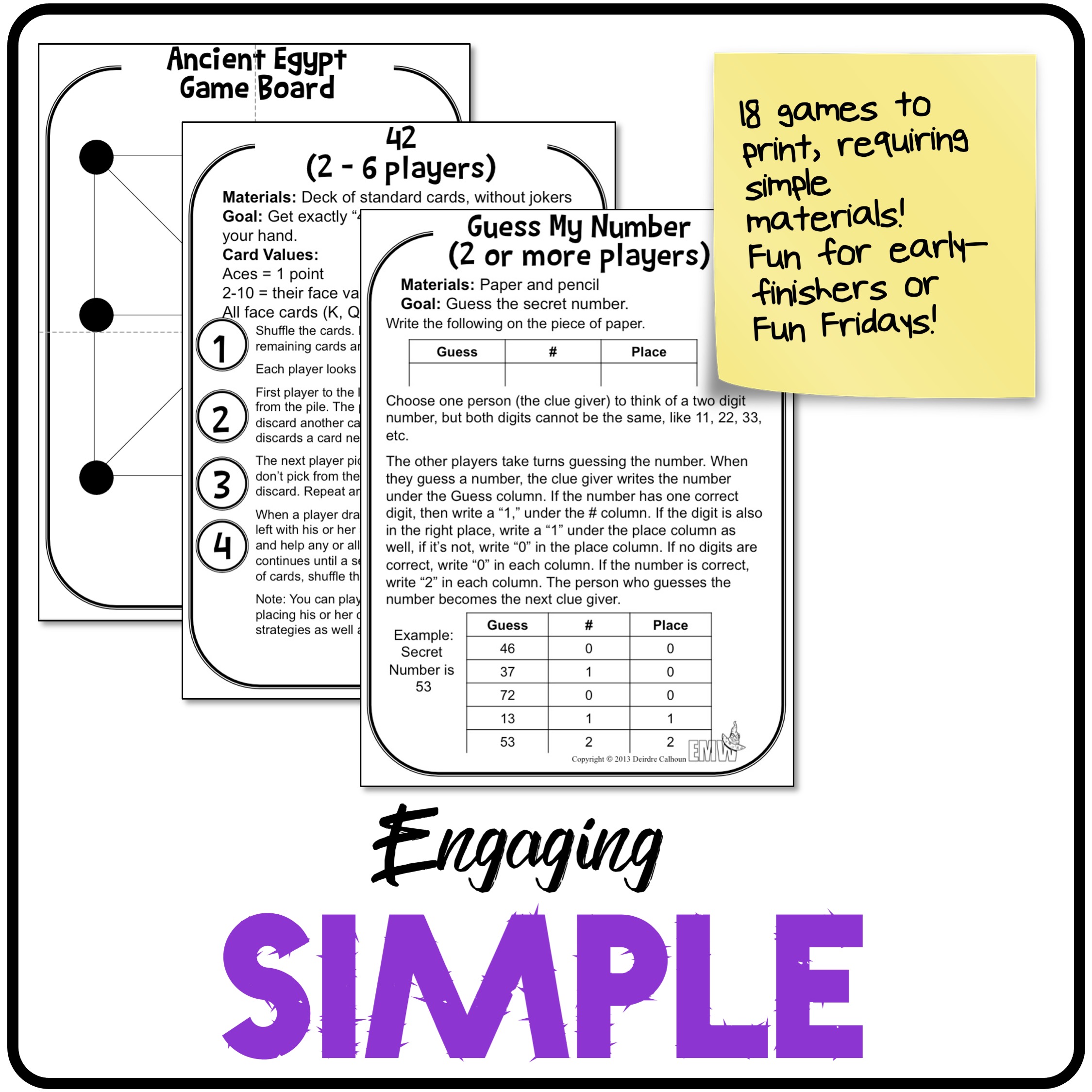 Math Games For Families, Math Night, And Early Finishers - For All Ages ...