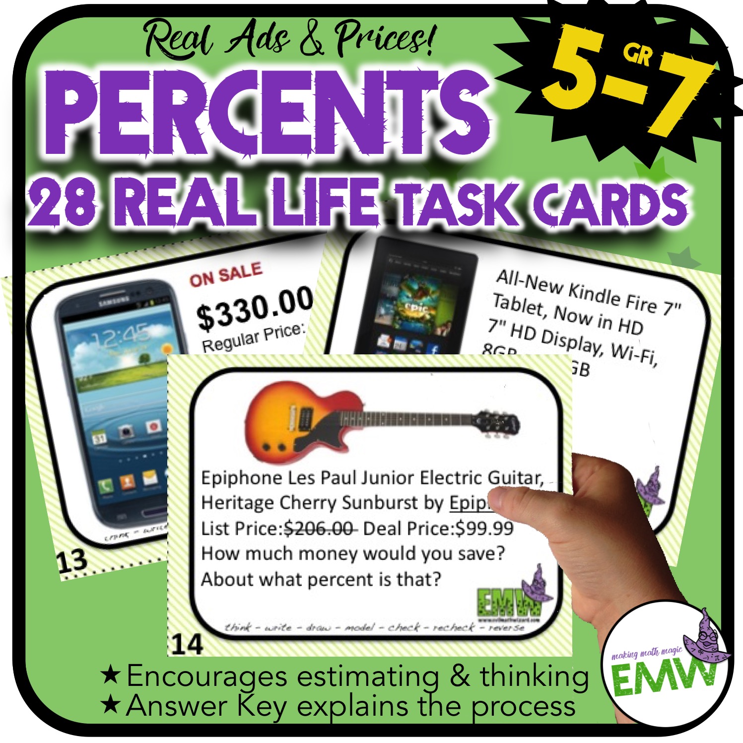 Percent Task Cards Activity With Real Life Ads And Prices * Evil Math ...