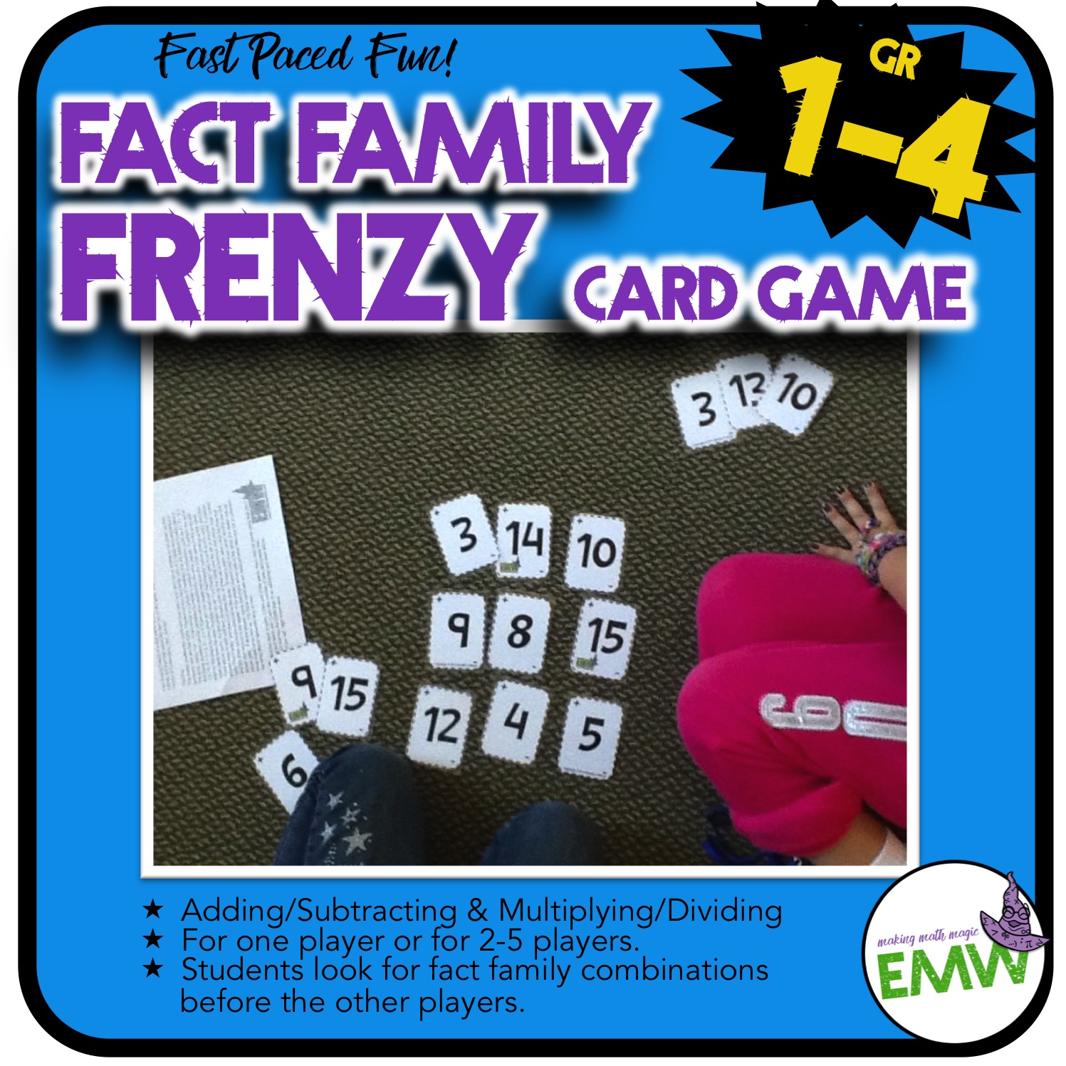 Fact Family Game For Adding Subtracting Multiplying Or Dividing