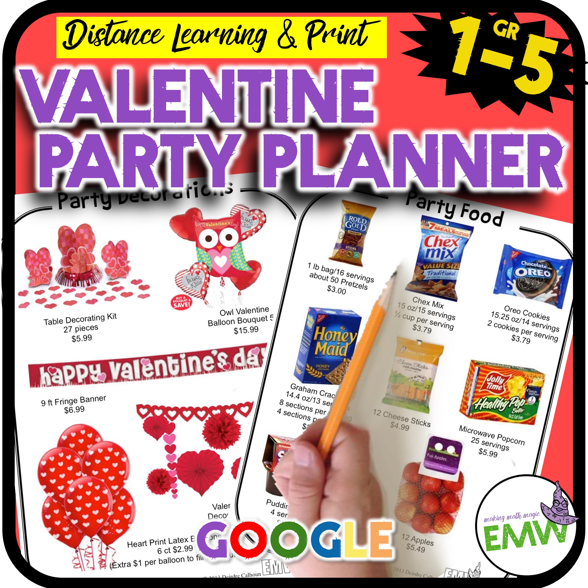 Valentine's Day Math Activity Party Planning Project Google Powerpoint ...