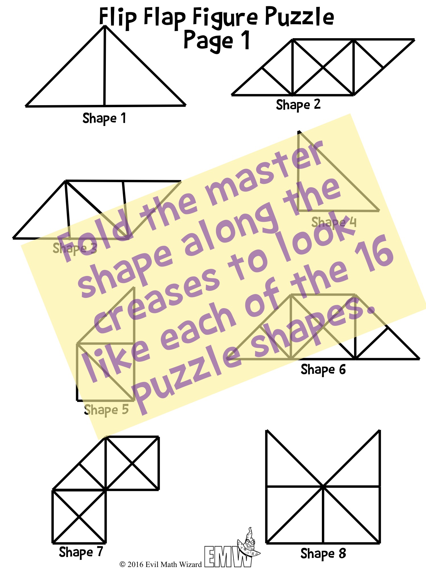 Flip Flap Figure Fun Geometry Puzzle Activity Challenging Growth ...